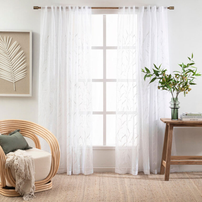 White Plain Sheer Curtains - Chennai Blinds